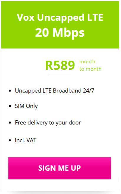 Month-to-month Vox Telkom 4G LTE deals